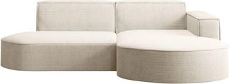 KAISER Ecksofa Designer modena studio stoff Dicker cord Poso Ecru Rechts