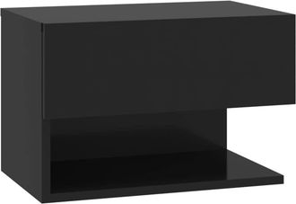 Generic vidaXL Wand Nachttisch H&auml;ngend Nachtschrank Nachtkonsole Nachtkommode Schlafzimmer Schrank Kommode H&auml;ngeschrank Wandschrank Schwarz Holzwerkstoff
