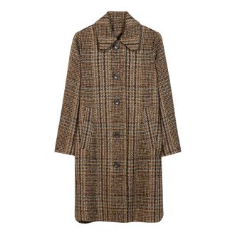 Luisa Cerano Manteau droit en m&eacute;lange de laine &agrave; carreaux Glencheck - Femme - Manteaux - Multicolore - Taille: 40 FR