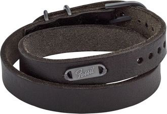 Fossil Armband F&uuml;r M&auml;nner Heritage, L&auml;nge: 240mm Schwarzes Lederarmband, JF04128793