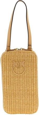 Pinko Pinko, Femme, Sacs, Beige, Taille: ONE Size Braided Raffia Smartphone Holder
