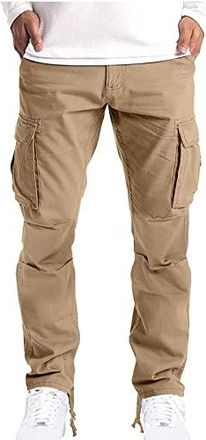 Generic Pantalon cargo d&eacute;contract&eacute; classique pour homme - Uni - Confortable - Respirant - Fermeture &eacute;clair - Extensible - Avec poches - Pour lext&eacute;rieur et le 