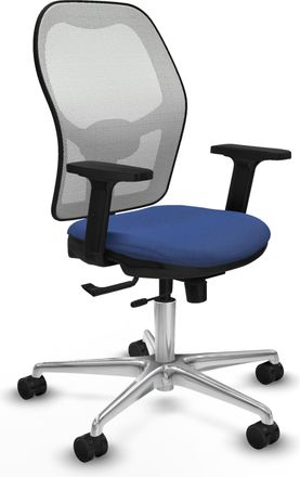 Piqueras y Crespo B&uuml;rostuhl mit 2D-Armlehnen, h&ouml;henverstellbare Lendenwirbelst&uuml;tze, ausgestattet mit Syncro/Translack und Schaumstoff, Rollen 65 mm, Nylon, Wei&szlig;/Marineb