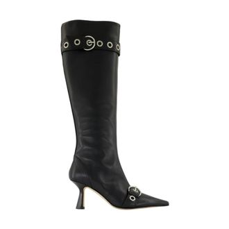 Aeyde Schwarze Lederstiefel mit spitzer Kappe - - Shoes - Damen - Schwarzk - 37 EU