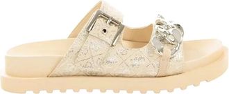 Guess Femme, Chaussures, Beige, Taille: 40 EU Fatema Logo 4G Claquette