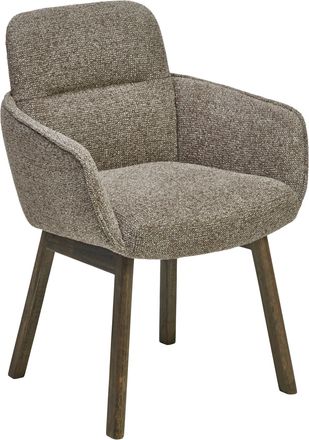 MID.YOU Mid.you Armlehnstuhl, Grau, Holz, Textil, Kautschukholz, vollmassiv, eckig, 61x88x59 cm, Esszimmer, St&uuml;hle, Esszimmerst&uuml;hle, Armlehnenst&uuml;hle