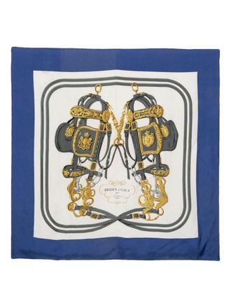 Hermès foulard Brides De Gala (années 1960) - Bleu