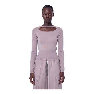 Rick Owens Slashed Cropped Pull Top - - Knitwear - Damen - Rosa - XS