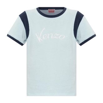 Kenzo Femme, Tops, Bleu, Taille: 40 FR Le T-Shirt Logo