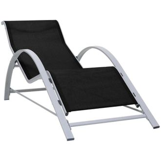 vidaXL Sonnenliege Textilene und Aluminium Schwarz Vidaxl