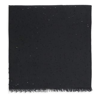 Brunello Cucinelli Schwarzer Kaschmir Seidenschal mit Pailletten - - Accessories - Damen - Schwarzk - ONE SIZE