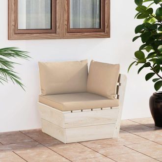 vidaXL Garten-Paletten-Ecksofa mit Kissen Imprägniertes Fichtenholz - Vidaxl