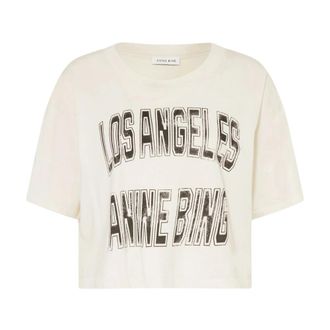 Anine Bing Johnny Cropped Tee - - Tops - Damen - Beige - L