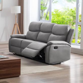 M&S Collection M&s - Canapé de relaxation manuel 3 places en pu gris clair - zolara