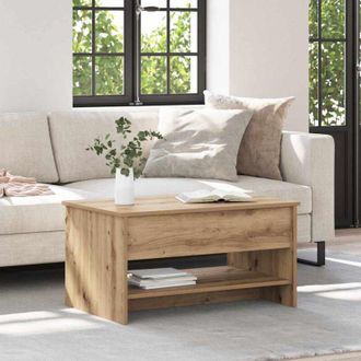 vidaXL Table basse ch&ecirc;ne artisanal 80 x 50.5 x 41.5 cm vidaXL