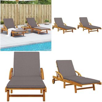vidaXL Vidaxl - Sonnenliegen 2 Stk. mit Auflagen 200x68x83 cm Massivholz Akazie - Sonnenliegen - Gartenmöbel - Holzterrasse - Outdoormöbel - Gartenlounge
