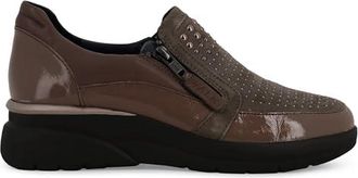 Melluso Baskets pour Femmes en Cuir Verni Marron et Daim k55441z 39