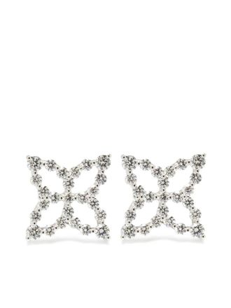 Roberto Coin boucles doreilles en or blanc 18ct pav&eacute;es de diamants - Argent