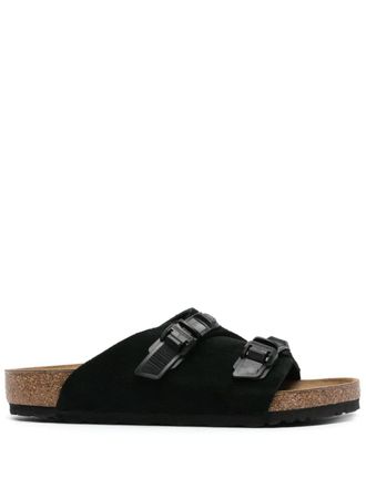 Birkenstock Arizona Pantoletten aus Wildleder - Schwarz