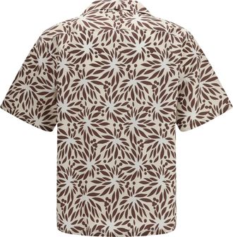 Prada Floral-Printed Cotton Shirt - Brown