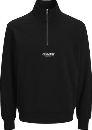 Jack & Jones Male Sweatshirt mit halbem Rei&szlig;verschluss Gedruckt Sweatshirt mit halbem Rei&szlig;verschluss