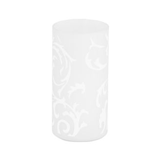 Eglo Tischlampe Geo, Tischleuchte, Nachttischlampe aus opal-mattem Glas mit floralem Muster, Wohnzimmerlampe in Wei&szlig;, Lampe mit Schalter, E14 Fassung