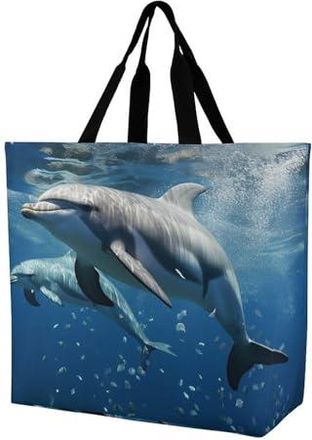 Generic Dauphin Mignon Sac Fourre-Tout D&eacute;contract&eacute; Sacs Pliable Sac A Main Femmes Pour Travail Plage Voyage