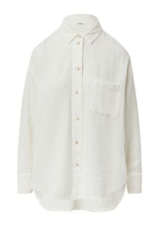 s.Oliver Langarmbluse Bluse Oversized Bluse aus Musselin