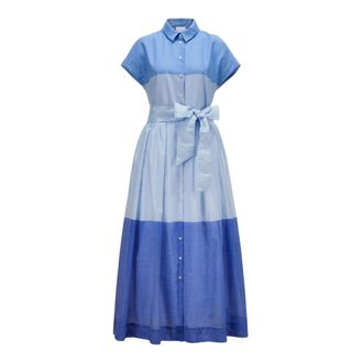 Sara Roka Langes Hemdkleid - - Dresses - Damen - Blau - 2XL
