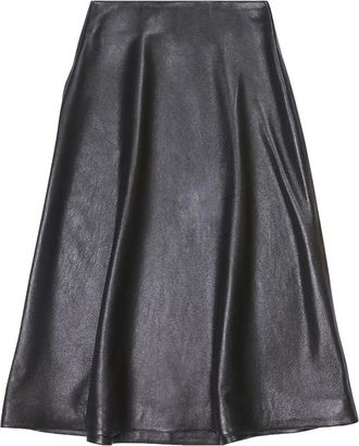 Balenciaga Leather A-Line Skirt - Black