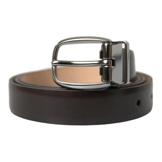 Dolce & Gabbana Eleganter Lederg&uuml;rtel mit auff&auml;lliger Schnalle - - Accessories - Herren - Braun - ONE SIZE