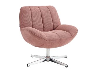Vente-Unique Fauteuil pivotant en Tissu texturÈ Rose VOLABO