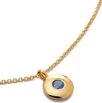 Monica Vinader collier &agrave; pendentif rond - Or