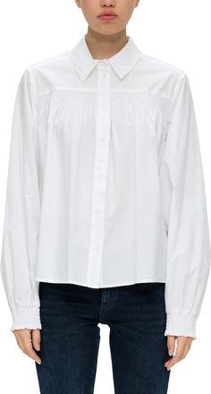 s.Oliver Q/S by Damen Hemdbluse Langarm White, 42