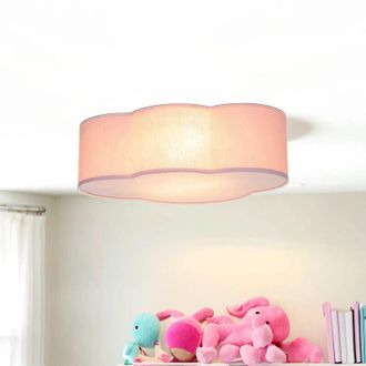 Licht-Erlebnisse Wolkenlampe Rosa B: 41 cm Stoff 3x E27 Deckenleuchte Kinderzimmer