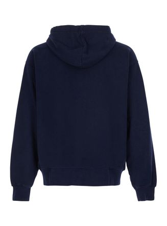 Dr&ocirc;le de Monsieur Mens Zip Hoodie Navy Cotton Sweatshirts Sweater