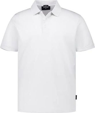 Strellson Herren Polo-Shirt wei&szlig; Baumwoll-Jersey