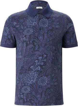 Etro Homme, Tops, Bleu, Taille: XL Polo &agrave; motif cachemire