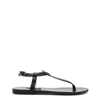 Ancient Greek Sandals Femme, Chaussures, Noir, Taille: 39 EU Sandales Plates en Cuir Noir