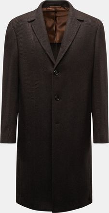 Stile Latino Herren - Cashmere Mantel Cuenea braun/schwarz gemustert