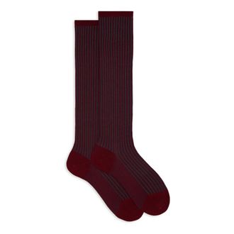 Gallo Gallo, Femme, Sous-vêtements, Multicolore, Taille: XS Chaussettes longues rouges en coton à côtes jumelées pour femmes