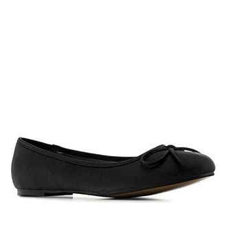 Andres Machado Ballerines pour Femmes/Filles à Talons Plats et noeud décoratif - TG104 - Chaussures Plates pour l´éte et l´Hiver - en Cuir Pull - Noir EU 45