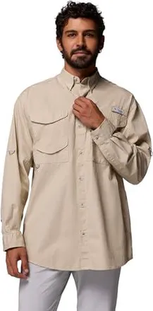 Columbia PFG Bonehead Chemise de pêche à Manches Longues pour Homme, Beige (Fossil), Taille XXL
