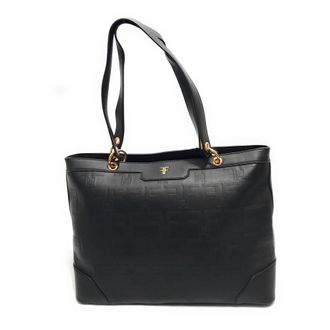 Fracomina Schwarze gepr&auml;gte Eco-Leder Schultertasche - - Bags - Damen - Schwarzk - ONE SIZE