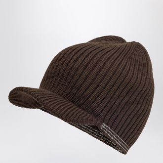 adidas Wollkappe mit Schirm in Kaffeefarbe