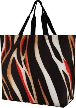 Generic Z&egrave;bres L&eacute;opard Sac Fourre Tout Pliable Sacs L&eacute;ger Sac A Main Femme Pour Plage Quotidienne Travail