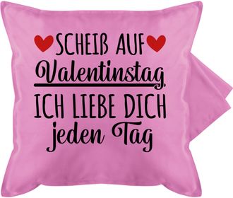 Shirtracer Kissenbezug - Kissen Ideen - Schei&szlig; M&auml;nner Geschenkideen Partner Frauen Geschenk zum f&uuml;r Ihn Scheiss Valentinstag Sie - 50 x 50 cm - Pink - Liebe lieb