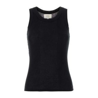 Loulou Studio Femme, Tops, Noir, Taille: 40 FR Limba LDS Fitted Tank Top