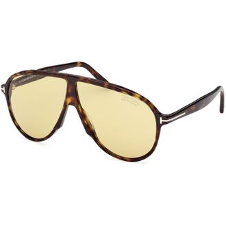 Tom Ford FT1211 VLADIMIR Lunettes de soleil, Havana/Jaune, 65 mm