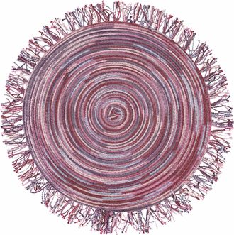 Villa D'Este Home Tivoli Provence Tischsets, rund, mit Fransen, Violett, mittelgro&szlig;, 6 St&uuml;ck